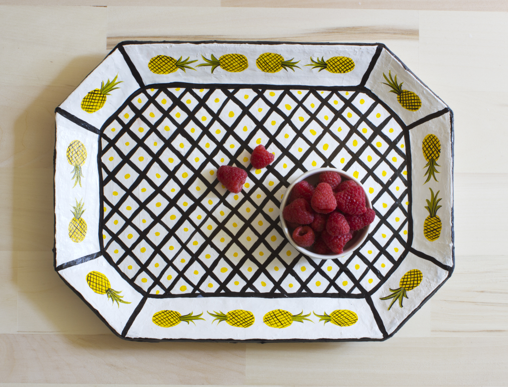 DIY papier mache pineapple tray - The House That Lars Built