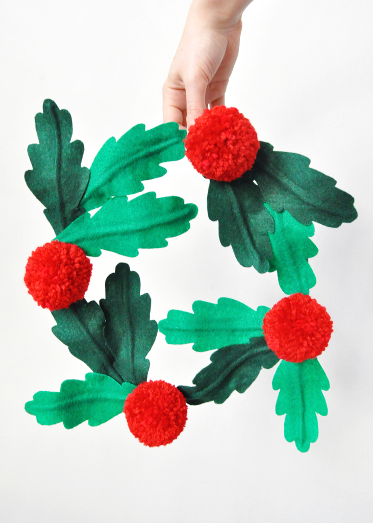 DIY Felt Holly Wreath - The House That Lars Built