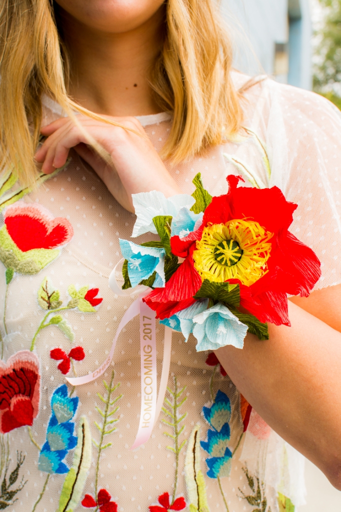 Paper Flower Corsage and Customized Ribbon - The House That Lars Built