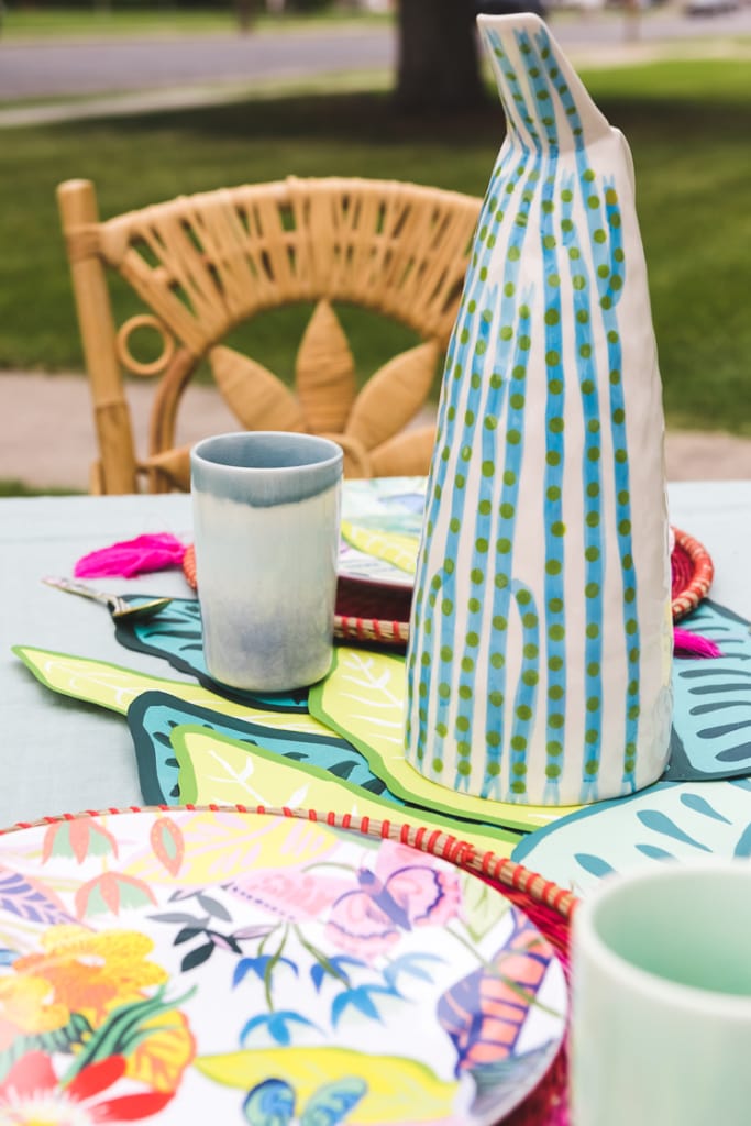 DIY tropical paper leaf table runner - The House That Lars Built