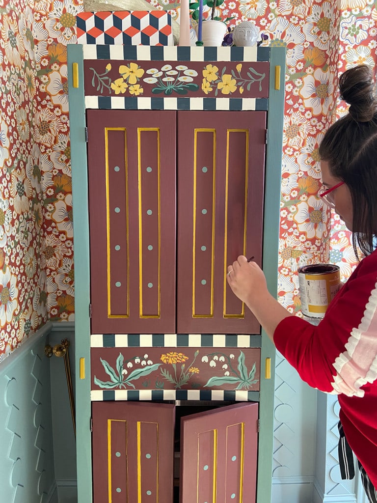 How to paint a folk art cabinet - The House That Lars Built